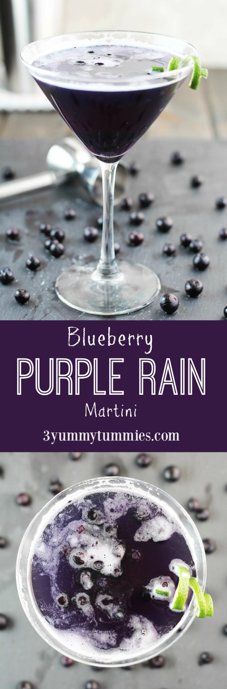 Blueberry Purple Rain Martini | 3 Yummy Tummies