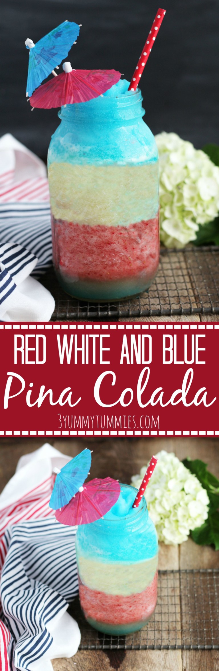 Red White and Blue Pina Colada | 3 Yummy Tummies